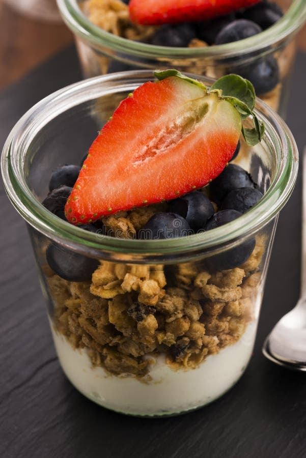 Muesli and Yogurt with Berries Stock Image - Image of dessert, fruit ...