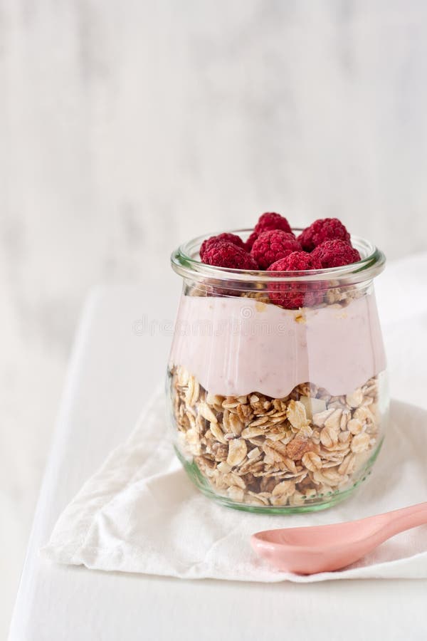Muesli, Yogurt and Berries in a Glass for Breakfast Stock Photo - Image ...