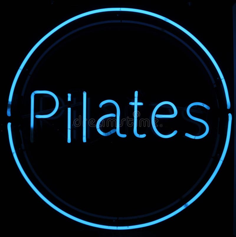Muestra de neón de Pilates imagen de archivo. Imagen de anuncio - 14466041