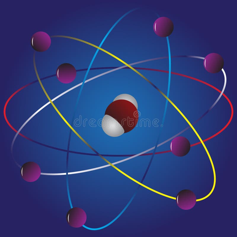 Átomo Del Rojo De La Insignia Ilustración del Vector - Ilustración de ...