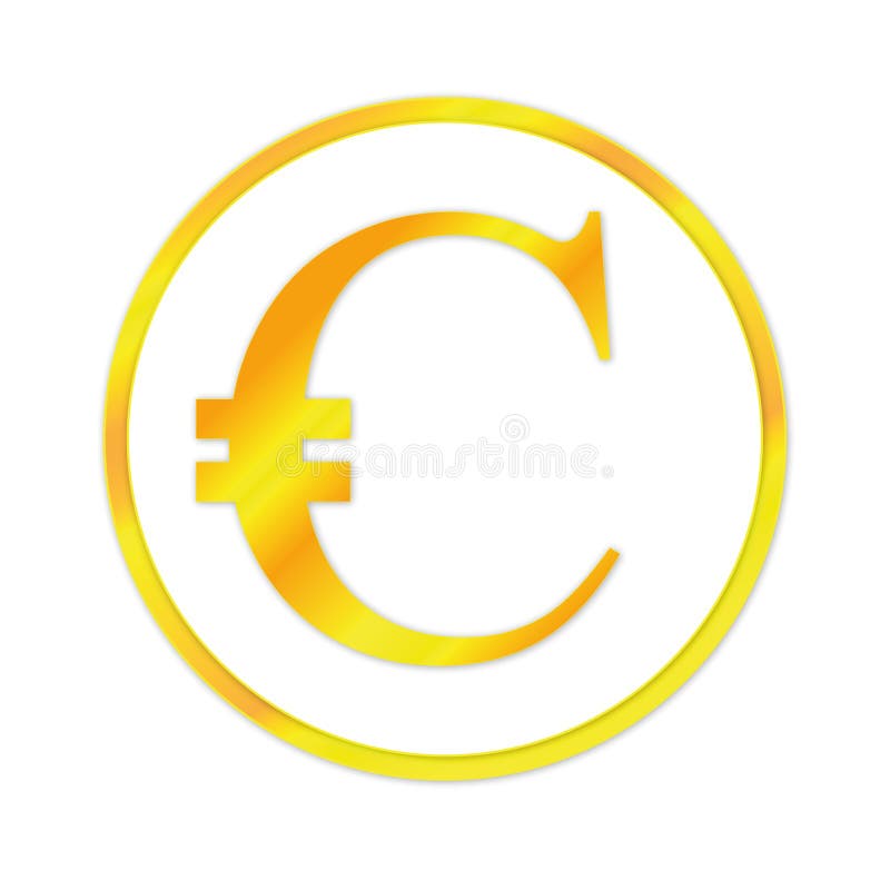 Símbolo euro del oro ilustración del vector. Ilustración de coste ...