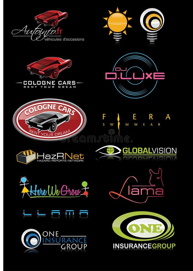 Muestra Logo Set 5 ilustración del vector. Ilustración de colorido ...