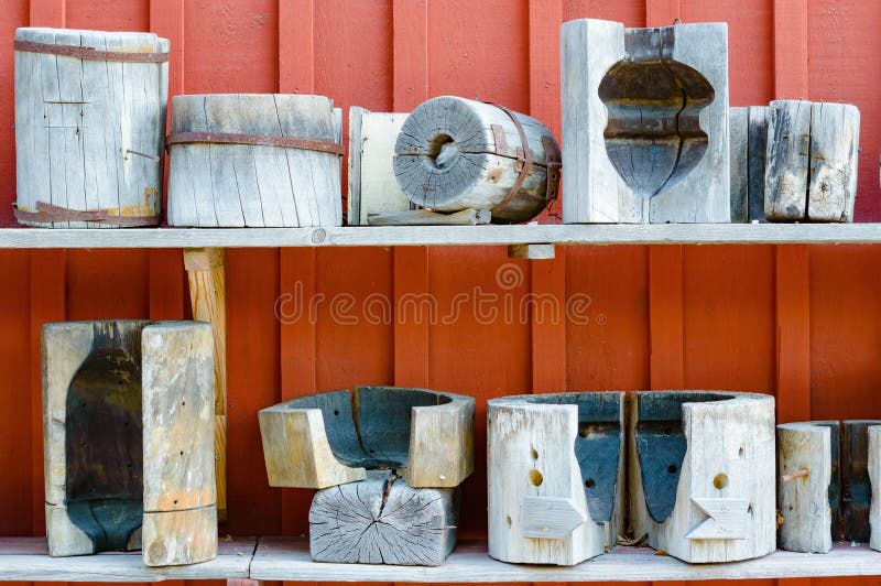 Muffe Di Legno E Forme Per Il Salto Di Vetro Tradizionale Fotografia ...