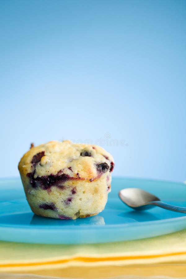 Muffin and blue plate stock image. Image of object, container - 5972923