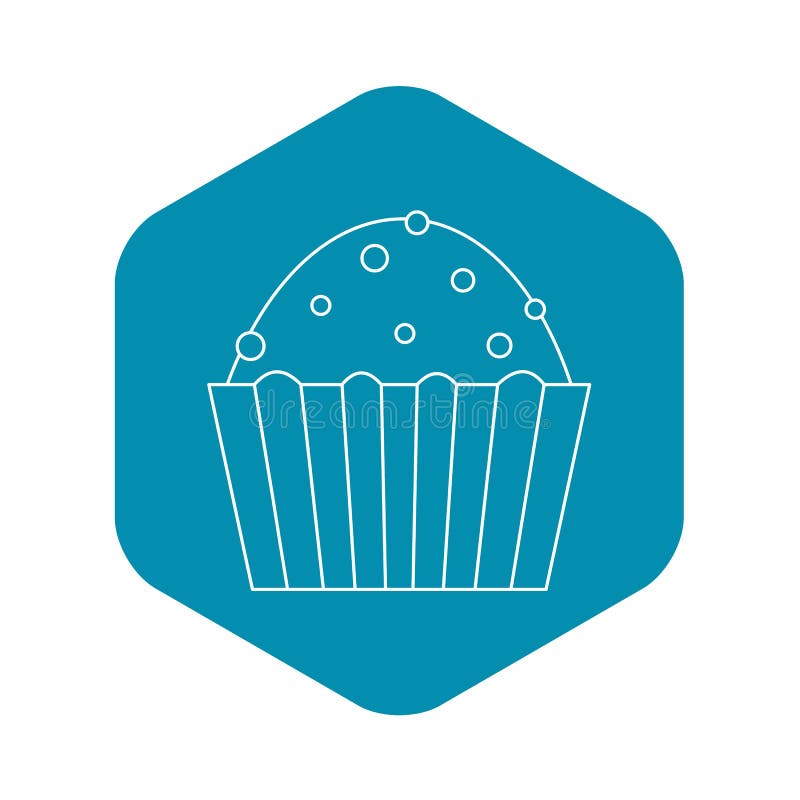 Muffin Cake Icon, Outline Style Stock Vector - Illustration of cupcake ...