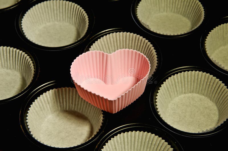 Muffin cake pan heart stock image. Image of deep, silicone - 28844431