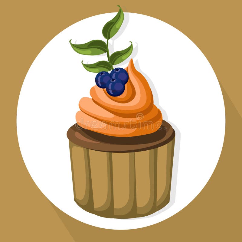 Muffin Cakes Isolated on White Background Vector Illustration Stock ...