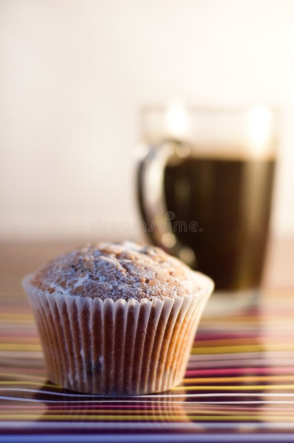 Muffin and coffee stock image. Image of yellow, baked - 10763259