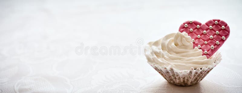Muffin with heart stock image. Image of food, cream, heart - 62315407