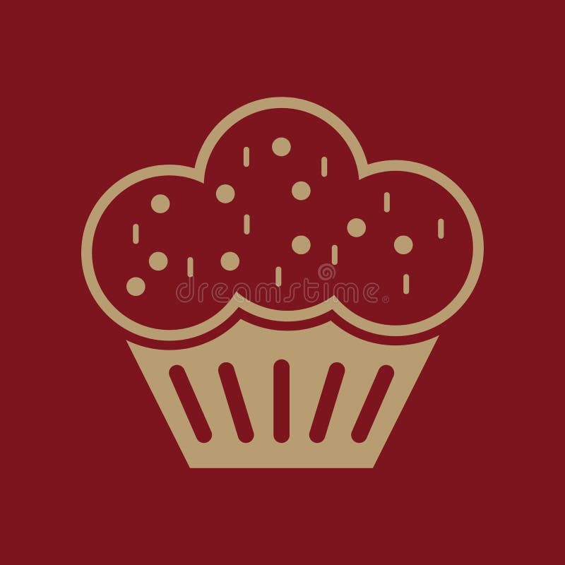 The Muffin Icon Dessert And Baked Cake Bakery Symbol Stock Vector