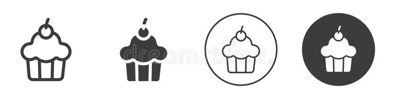 Muffin Icon Simple Outline Vector Logo Stock Vector - Illustration of ...