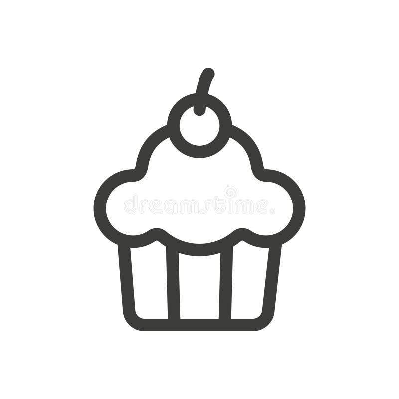 Muffin Icon Simple Outline Vector Logo Stock Vector - Illustration of ...