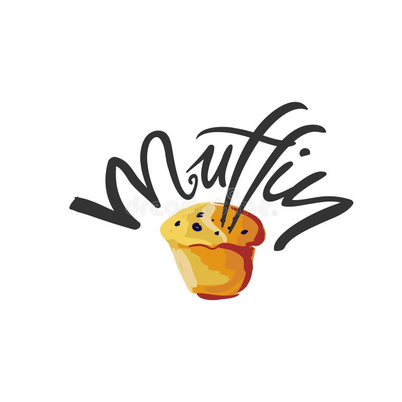 Illustration for Menu, Cards, Patterns, Wallpaper. Muffin Hand Drawn ...