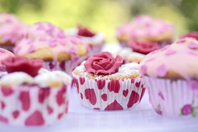 Muffin with marchpane rose stock photo. Image of sweet - 24748566