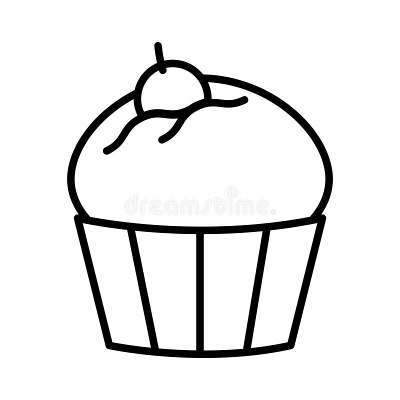 Muffin Minimalist Food Coloring Style Stock Vector - Illustration of ...