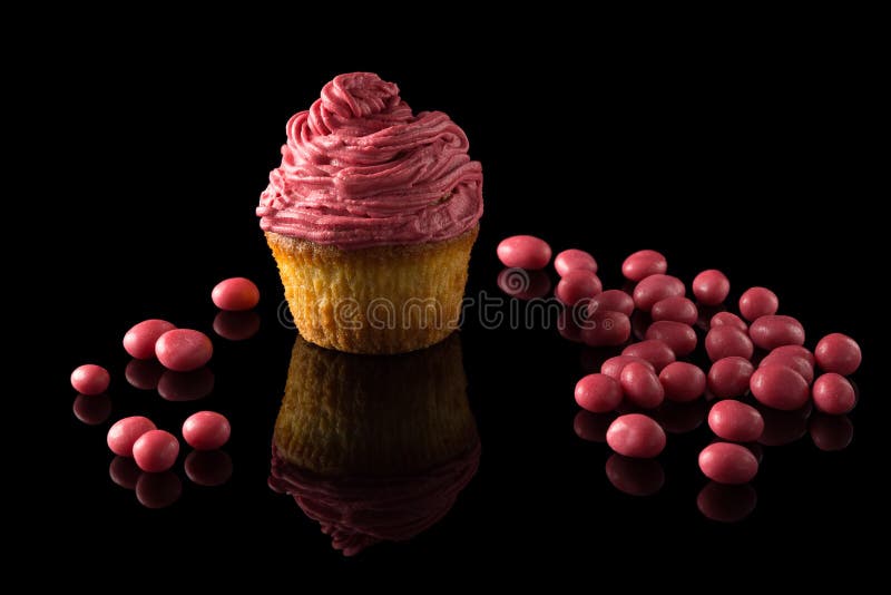 Muffin stock image. Image of sugar, pink, bakery, homemade - 69527931