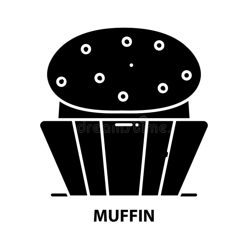 Muffin Icon, Black Vector Sign with Editable Strokes, Concept ...