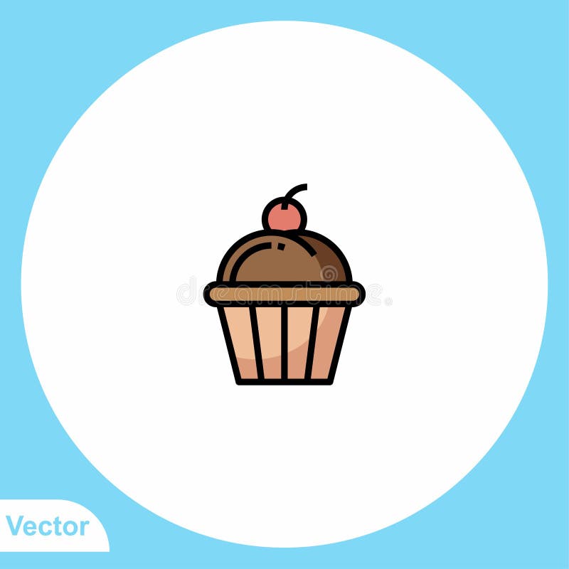 Muffin Vector Icon Sign Symbol Stock Vector - Illustration of food ...