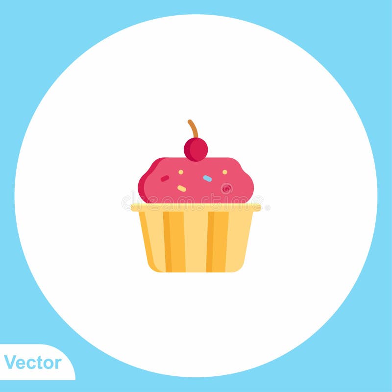 Muffin Vector Icon Sign Symbol Stock Vector - Illustration of dessert ...