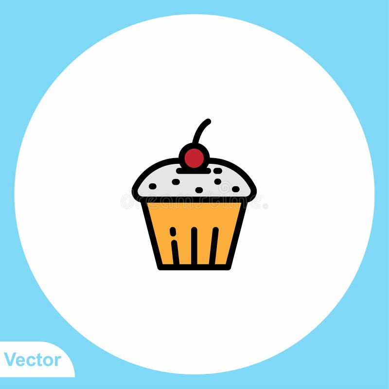 Muffin Vector Icon Sign Symbol Stock Vector - Illustration of delicious ...