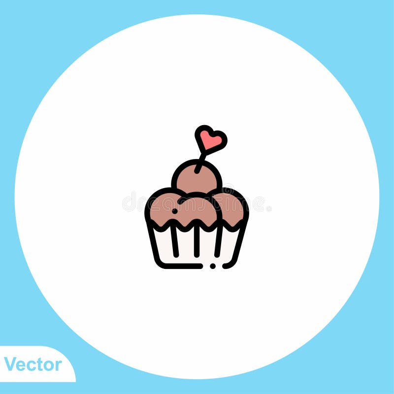 Muffin Vector Icon Sign Symbol Stock Vector - Illustration of birthday ...