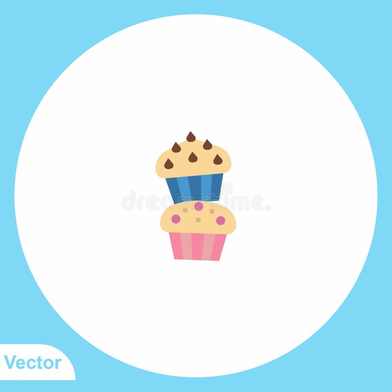 Muffin Vector Icon Sign Symbol Stock Vector - Illustration of chocolate ...