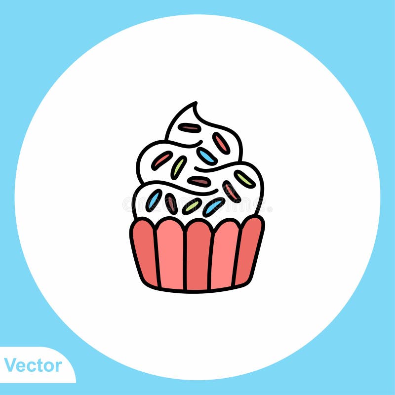 Muffin Vector Icon Sign Symbol Stock Illustration - Illustration of ...
