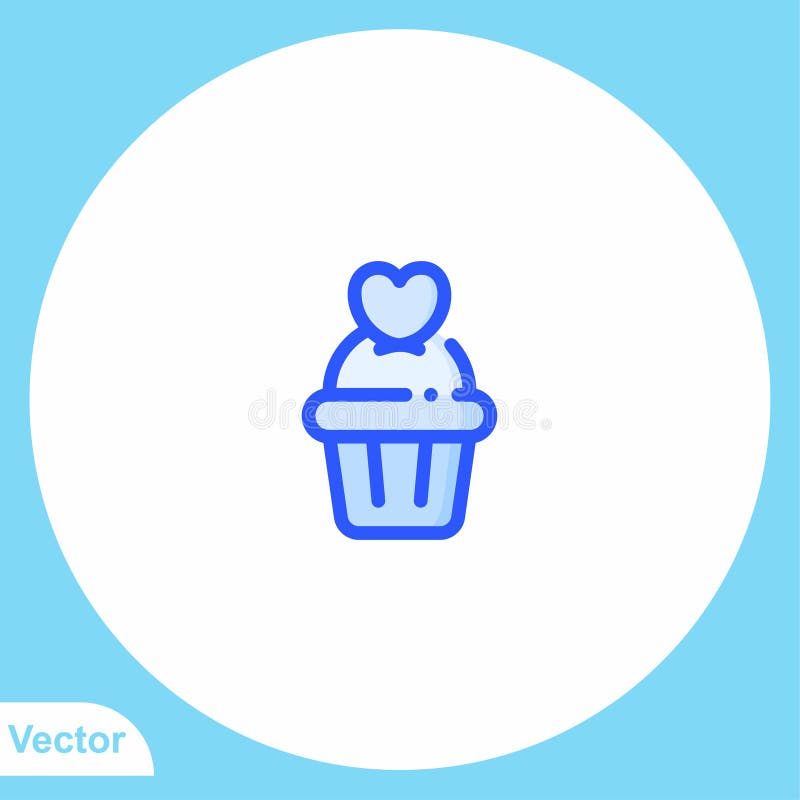 Muffin Vector Icon Sign Symbol Stock Vector - Illustration of cook ...