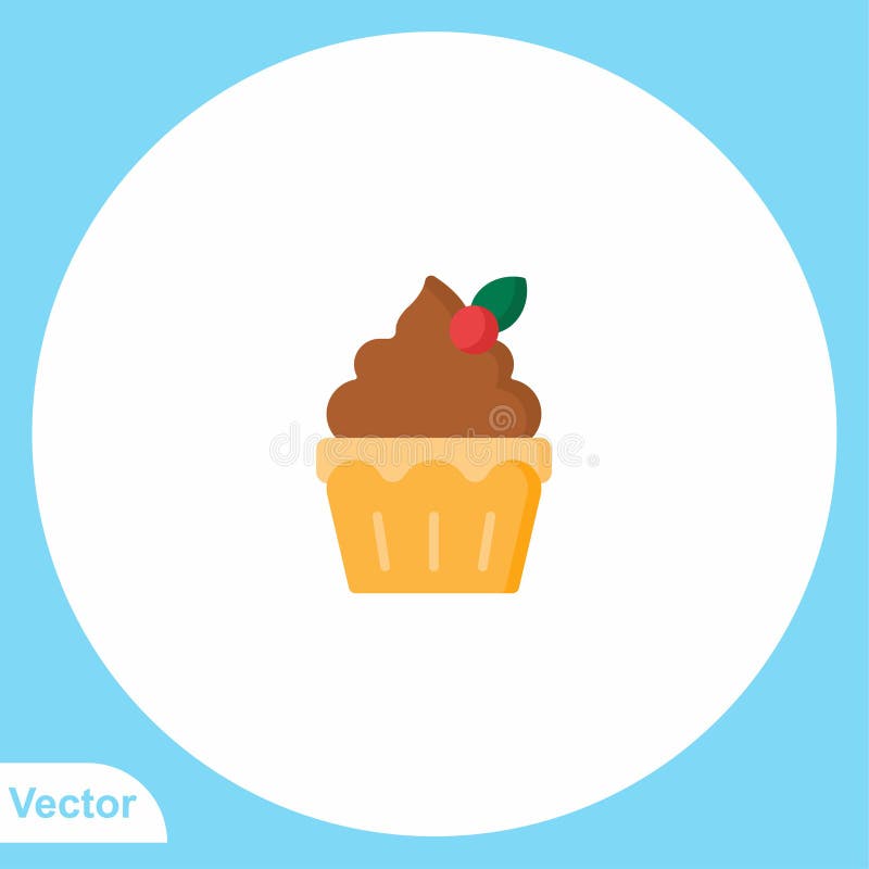 Muffin Vector Icon Sign Symbol Stock Vector - Illustration of berry ...