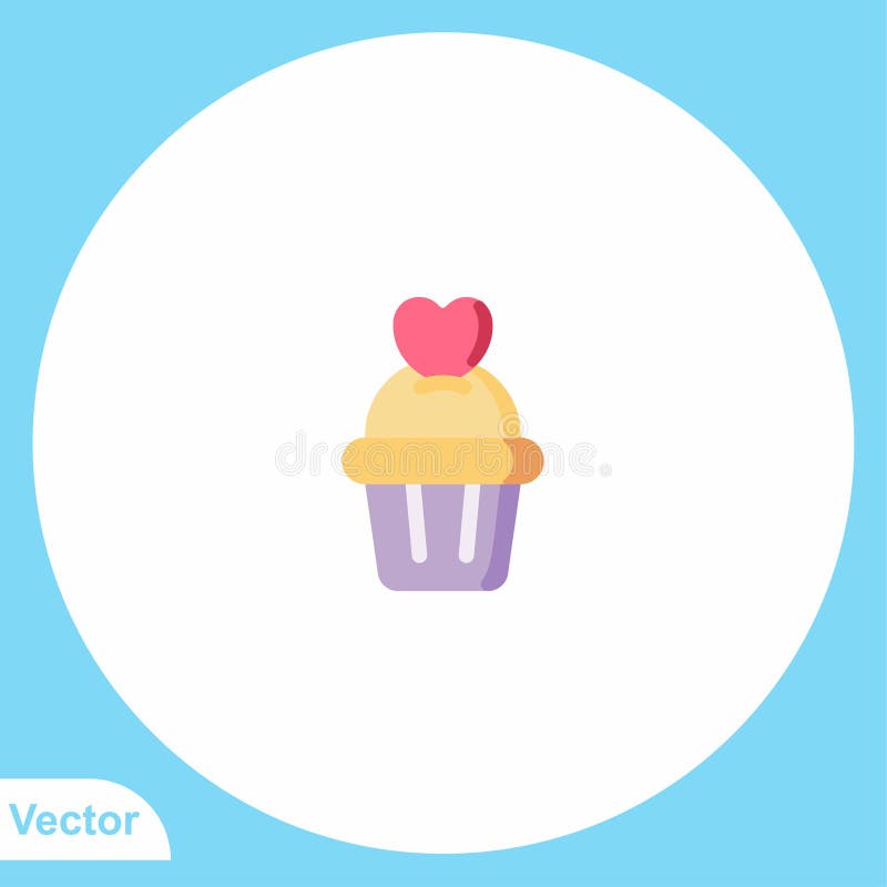 Muffin Vector Icon Sign Symbol Stock Vector - Illustration of homemade ...