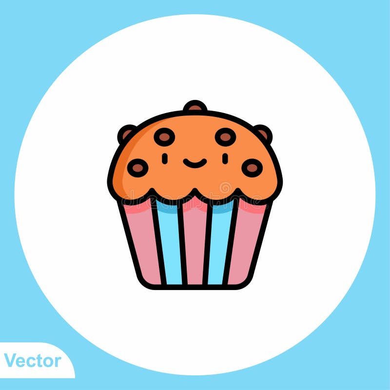Muffin Vector Icon Sign Symbol Stock Illustration - Illustration of ...