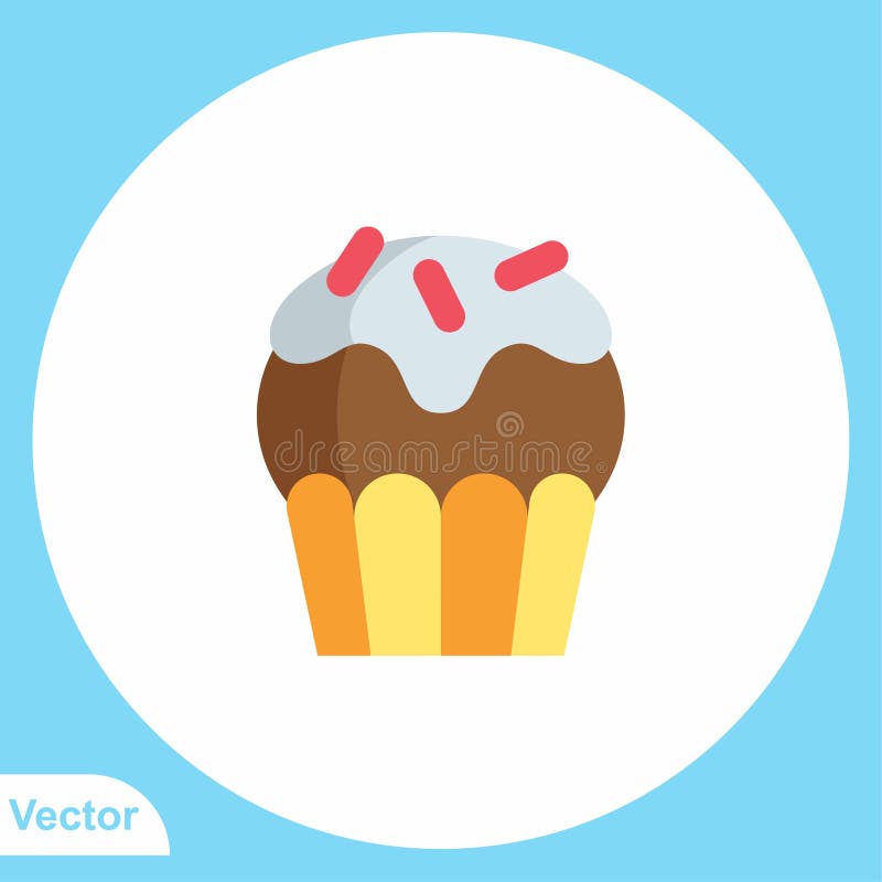 Muffin Vector Icon Sign Symbol Stock Vector - Illustration of bread ...
