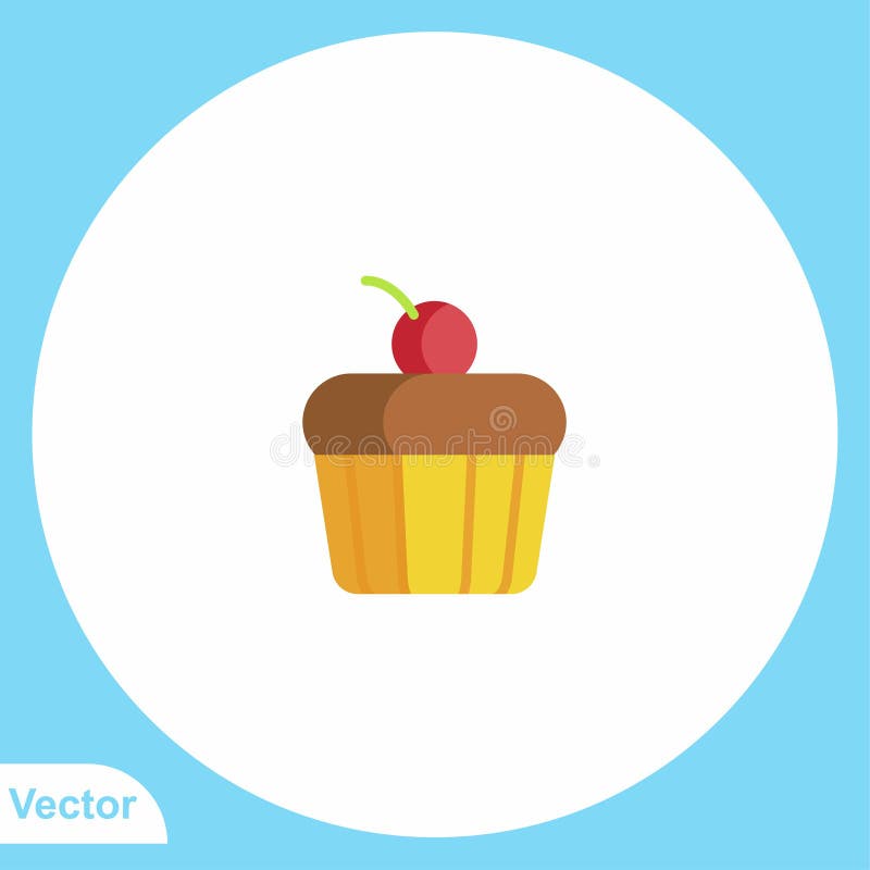 Muffin Vector Icon Sign Symbol Stock Vector - Illustration of cupcake ...