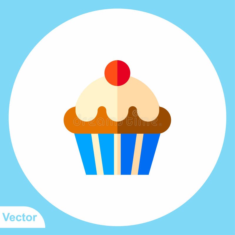 Muffin Vector Icon Sign Symbol Stock Vector - Illustration of ...