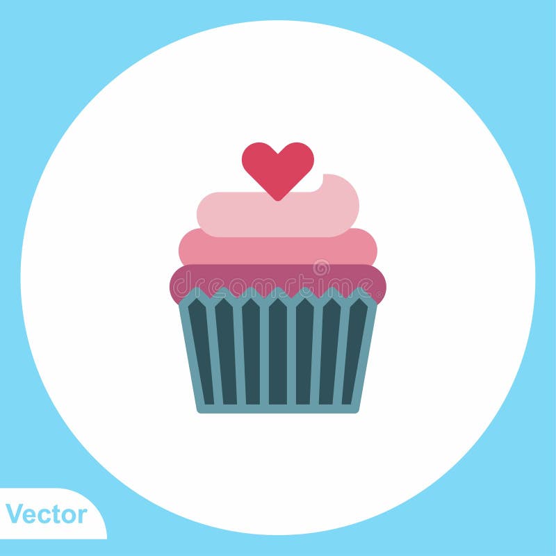 Muffin Vector Icon Sign Symbol Stock Vector - Illustration of isolated ...