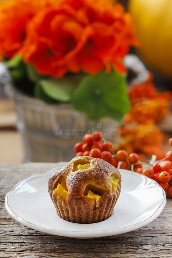 Muffin on wooden table stock image. Image of cupcake - 39228833