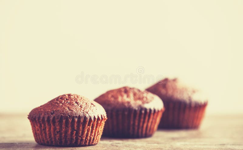 Muffin on wooden table. stock image. Image of treat, muffin - 35593635