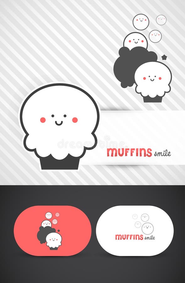 Cupcake logotypdesign vektor illustrationer. Illustration av fejka ...