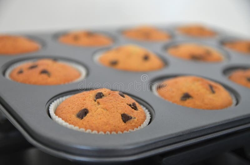 Muffins in a Form for Baking Stock Image - Image of chocolate, flour ...