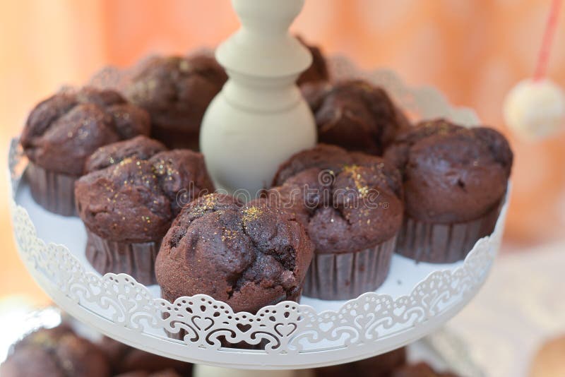 Muffins with gold dust stock image. Image of delicious - 75101765