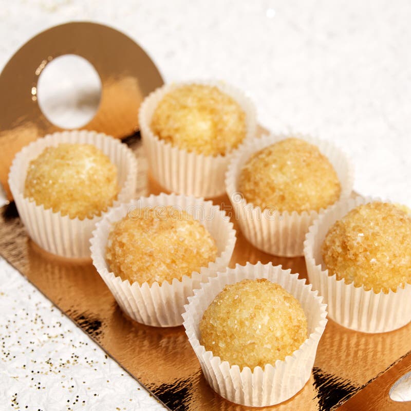 Muffins on a gold plate stock image. Image of cake, yellow - 44921719