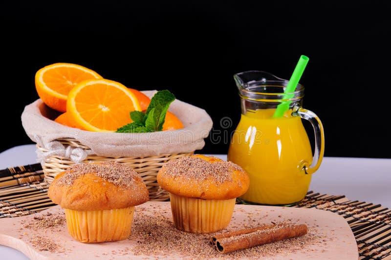 Muffins and orange juice stock photo. Image of food, cereal - 1837952