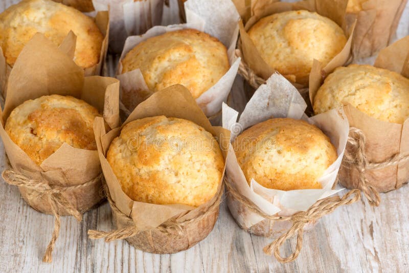 Muffins in paper form stock photo. Image of rustic, cupcake - 67170724