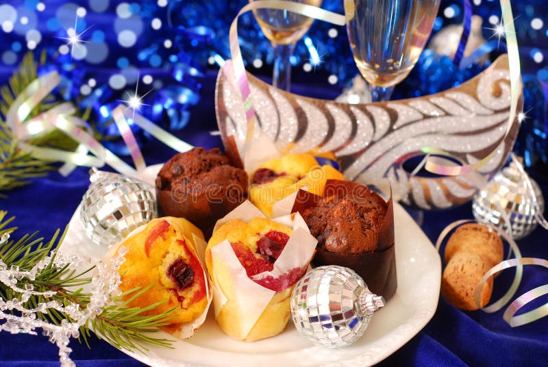 Muffins on party table stock photo. Image of event, glamour - 17467204