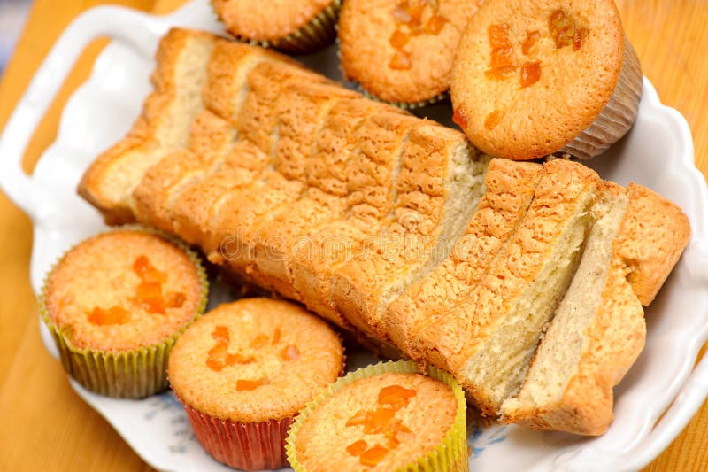 Muffins on plate stock photo. Image of gourmet, cakes - 14330414