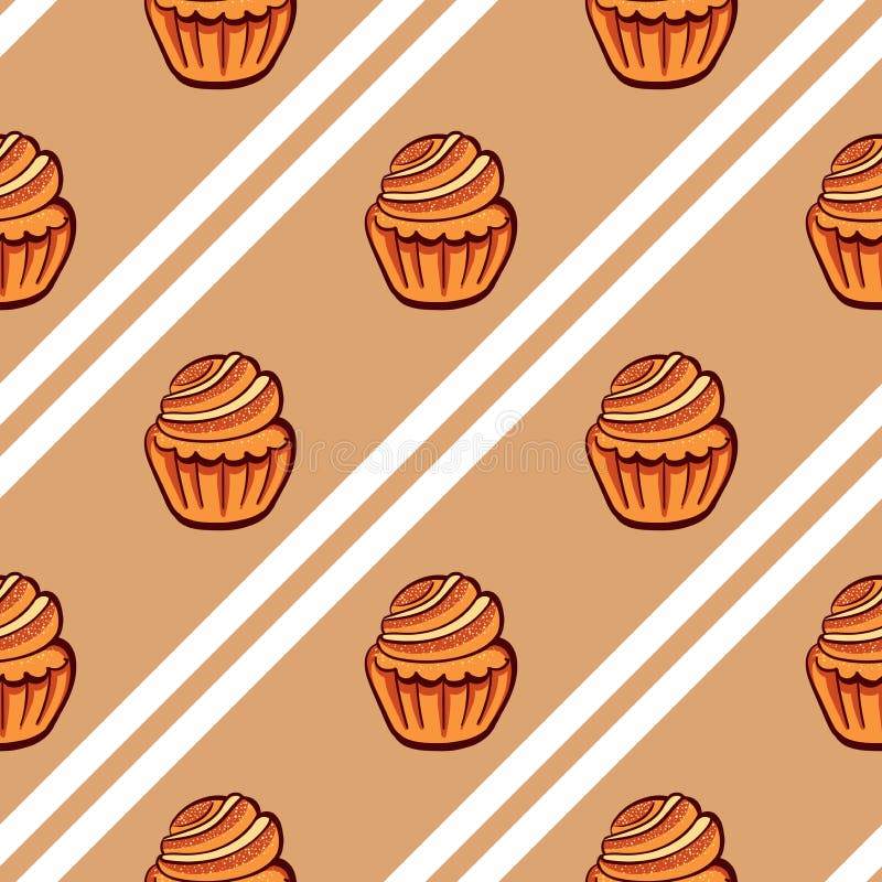 Muffins Seamless Pattern stock vector. Illustration of cupcake - 64086140