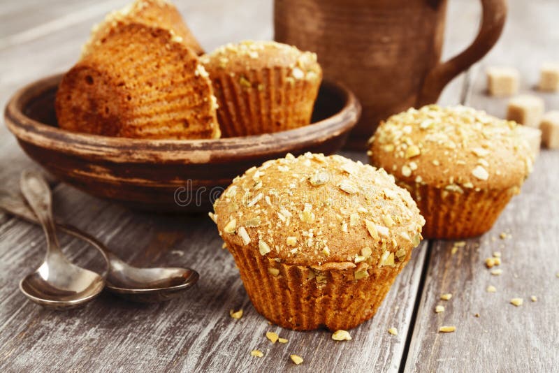 Muffins on the table stock image. Image of baking, sugar - 66683407