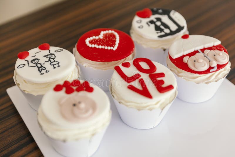 Muffins for valentines day stock photo. Image of romance - 109685950