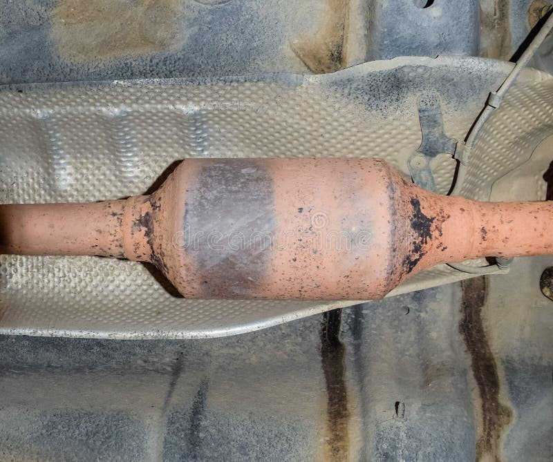 Muffler of the Car View from Below. Stock Photo - Image of machine ...