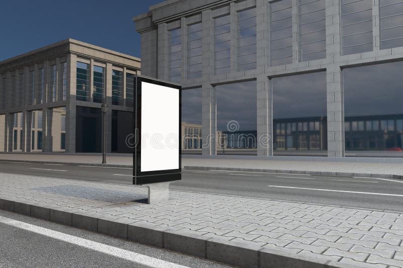 Mupi Sign Roadside Signage Mockup Stock Illustration - Illustration of ...